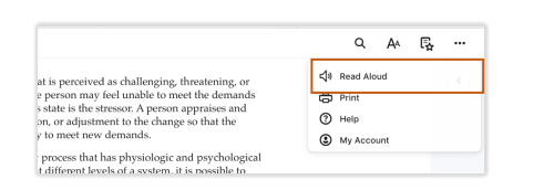 Bookshelf eTextBook Read Aloud – Accessibility